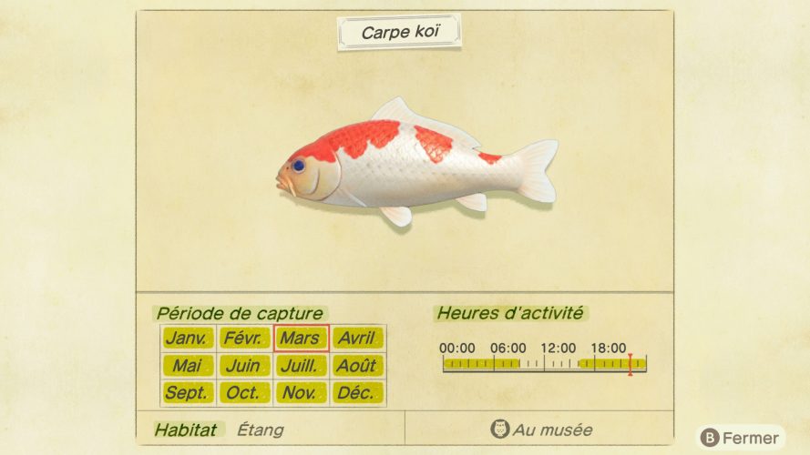 Liste des poissons - Animal Crossing New Horizons