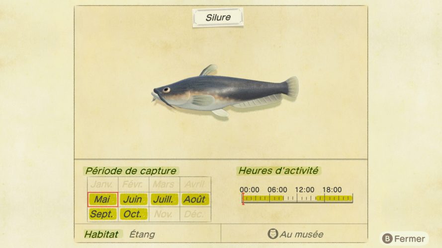 Liste des poissons - Animal Crossing New Horizons