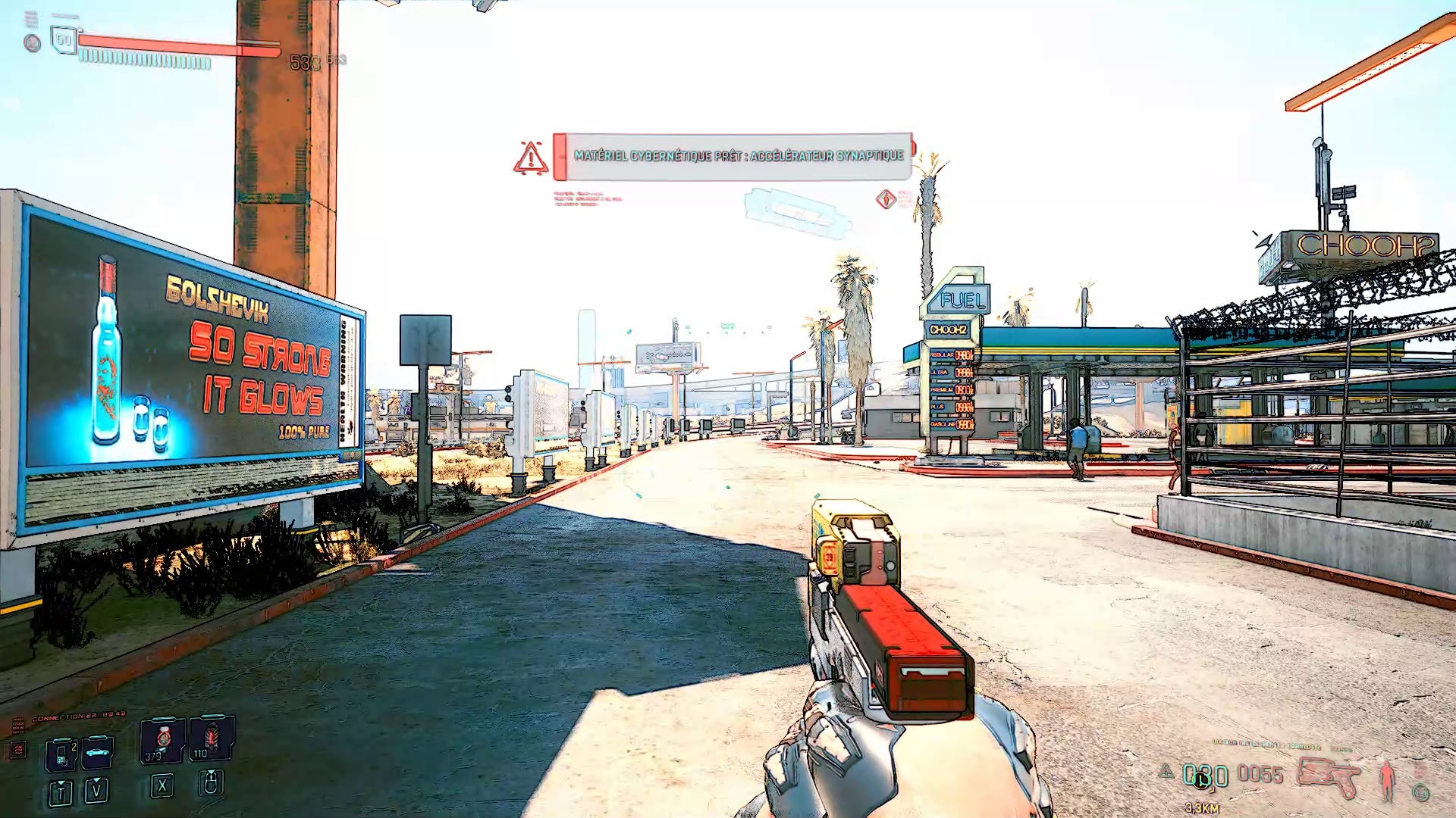 Cyberpunk 2077 : un mod transforme Night City en Borderlands 2077