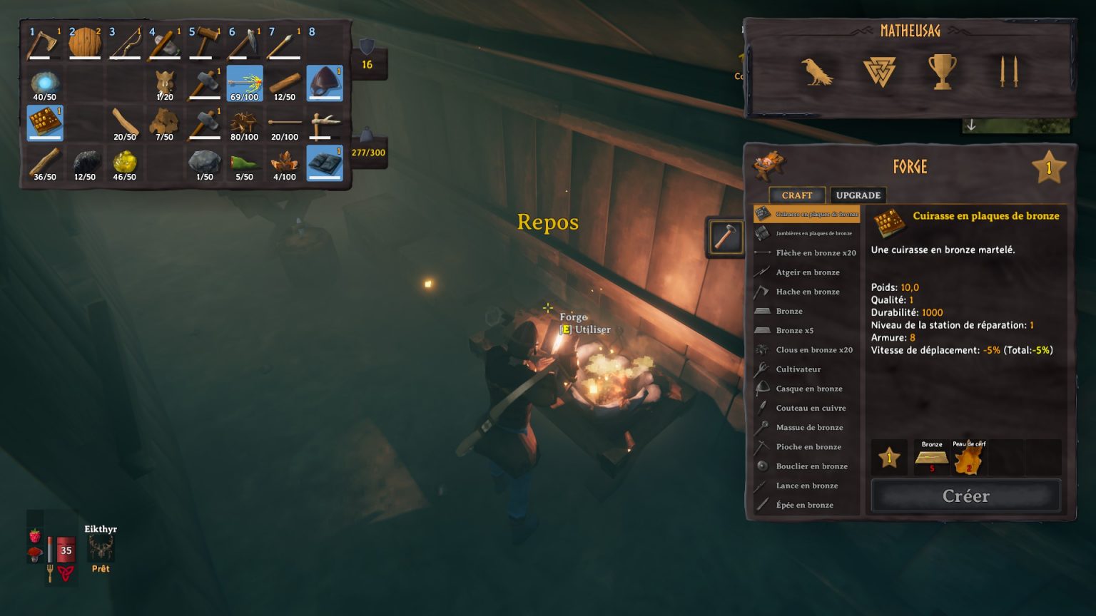 Comment débloquer et construire la forge | Guide Valheim