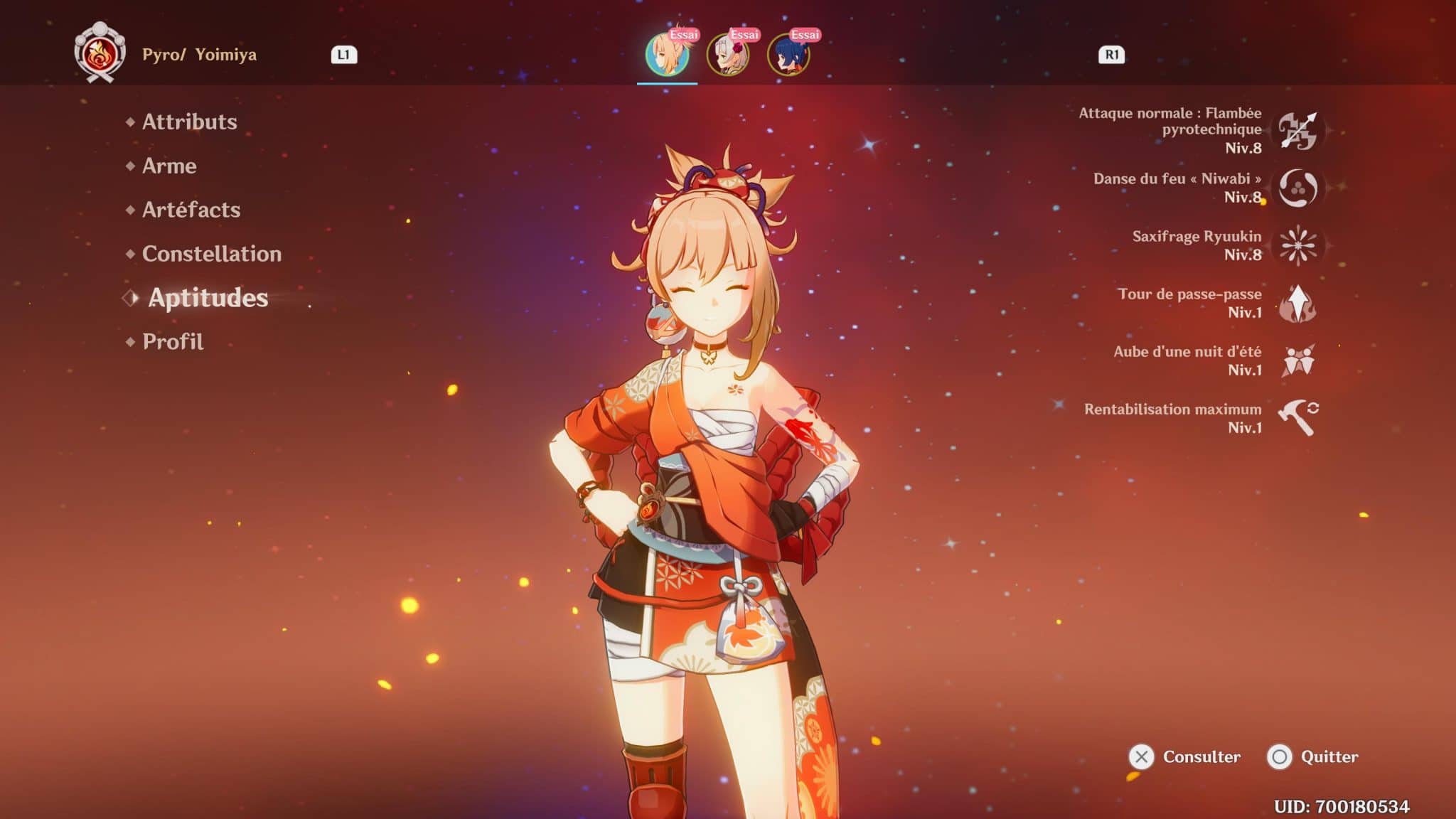 Yoimiya : Set, build, stats, matériaux | Guide Genshin Impact