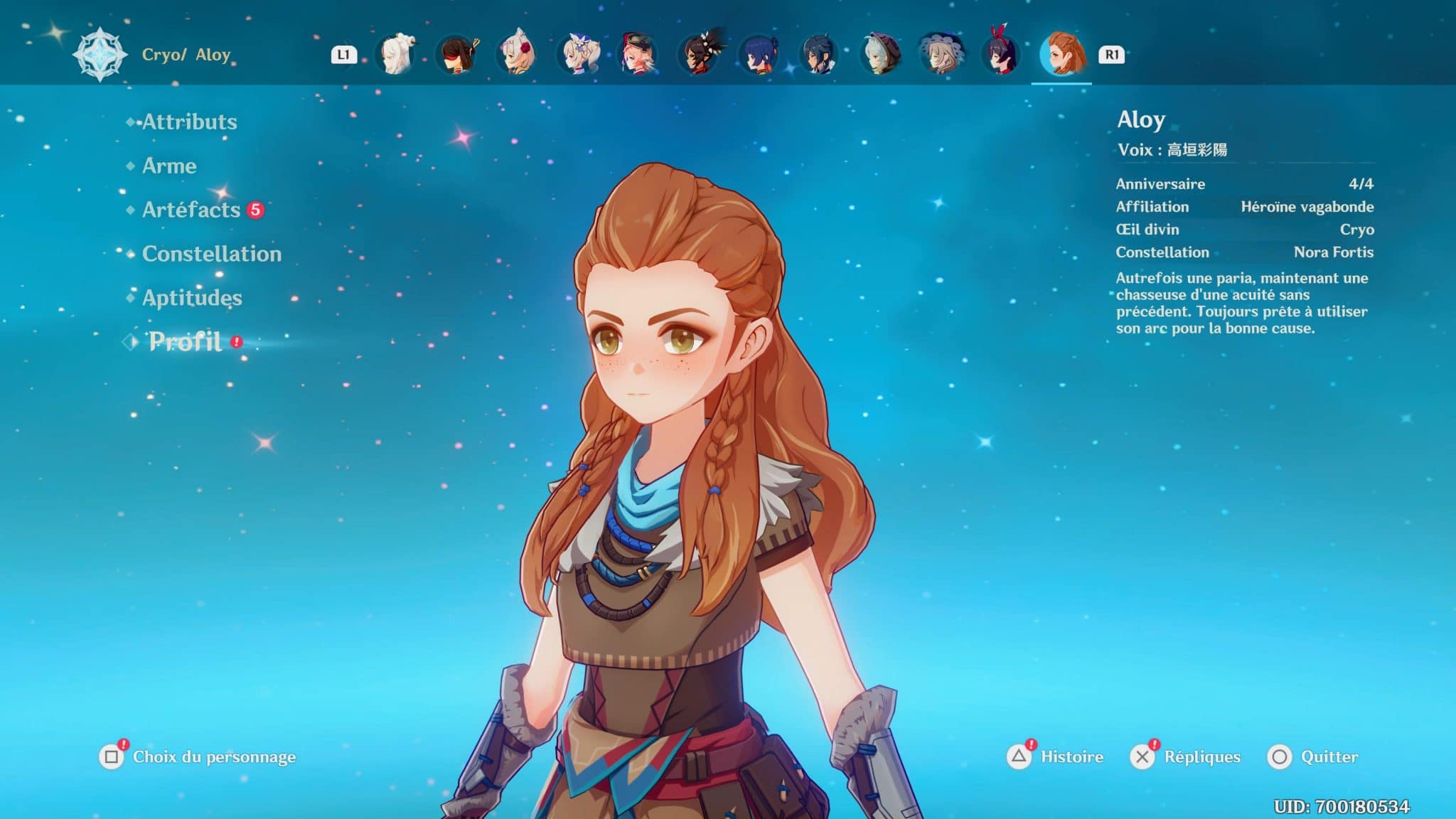 Aloy : Set, build, stats, matériaux | Guide Genshin Impact