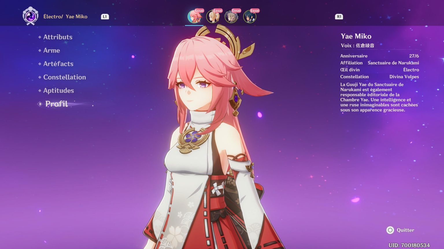 Yae Miko : Set, build, capacités, stats | Guide Genshin Impact