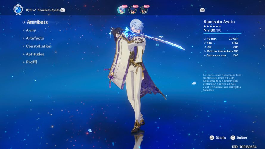 Kamisato Ayato : Set, build, capacités, stats | Guide Genshin Impact