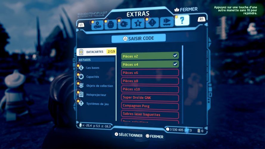 Tous les codes secrets à entrer | Guide LEGO Star Wars : La Saga Skywalker