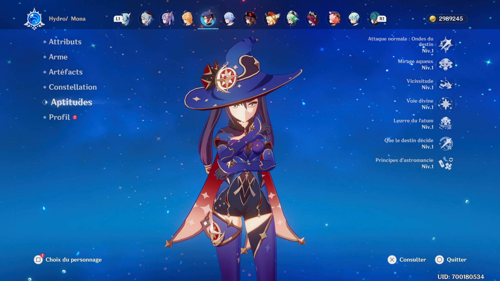 Mona : Set, build, capacités, stats | Guide Genshin Impact