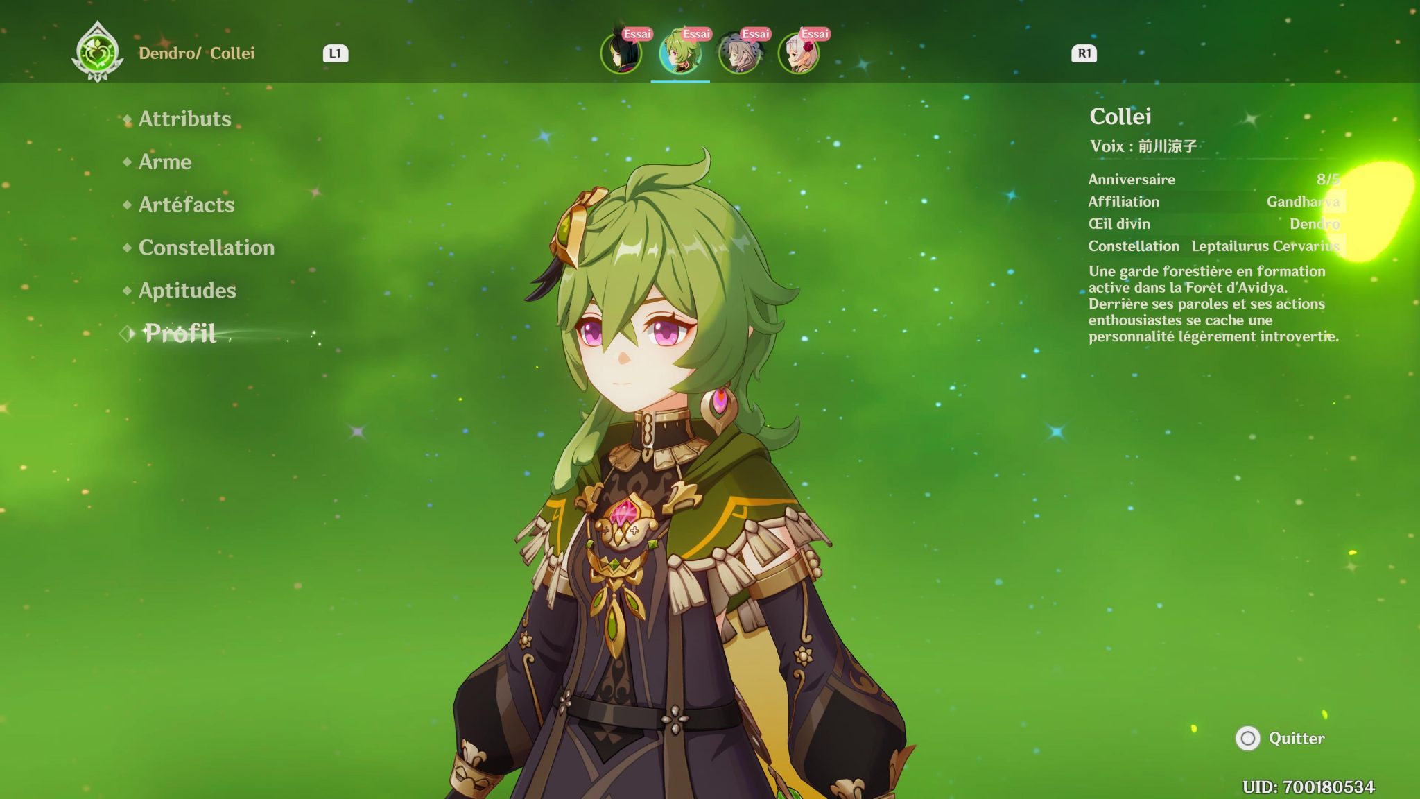 Collei : Set, build, capacités, stats | Guide Genshin Impact