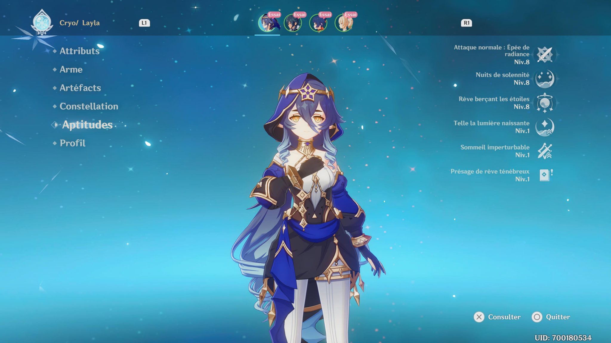 Layla : Set, build, capacités, stats | Guide Genshin Impact