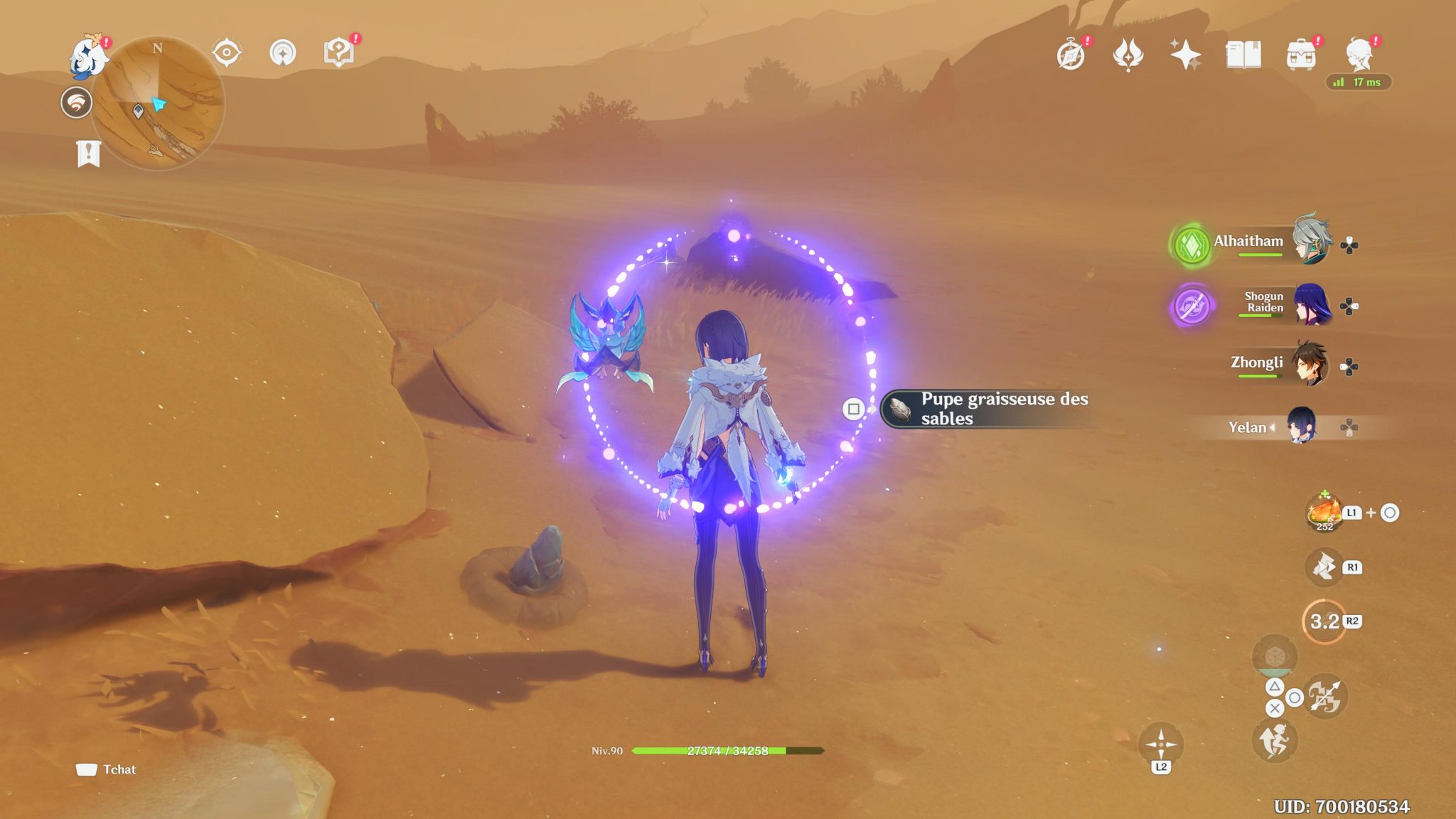 Emplacement de la Pupe graisseuse des sables | Guide Genshin Impact
