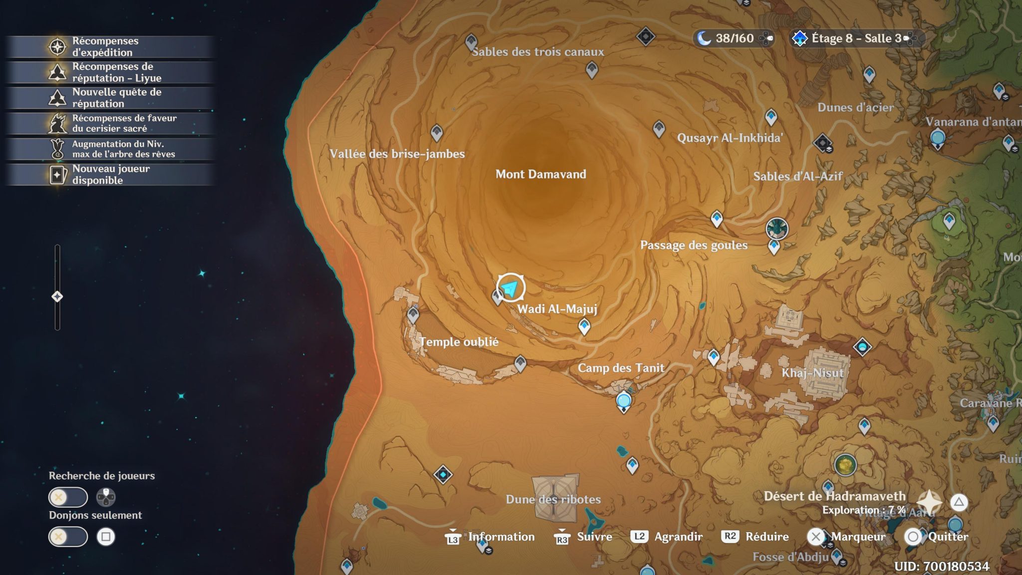 Emplacement de la Pupe graisseuse des sables | Guide Genshin Impact