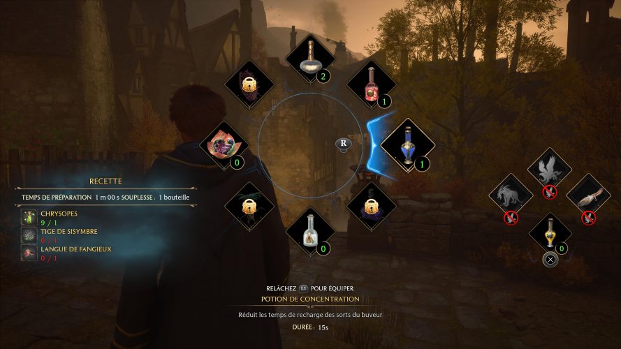 Comment préparer des potions | Guide Hogwarts Legacy