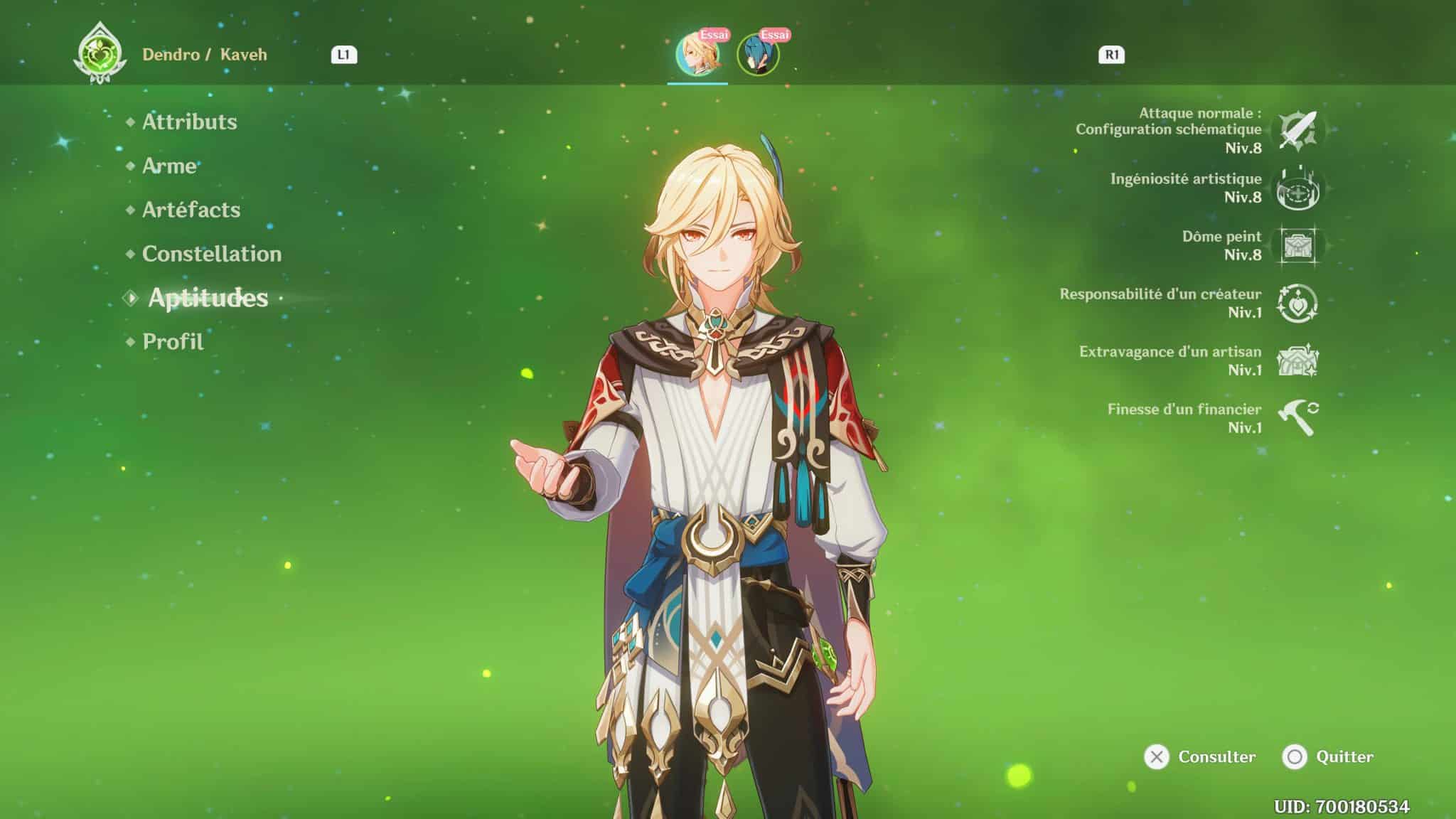 Kaveh : Set, build, capacités, stats | Guide Genshin Impact