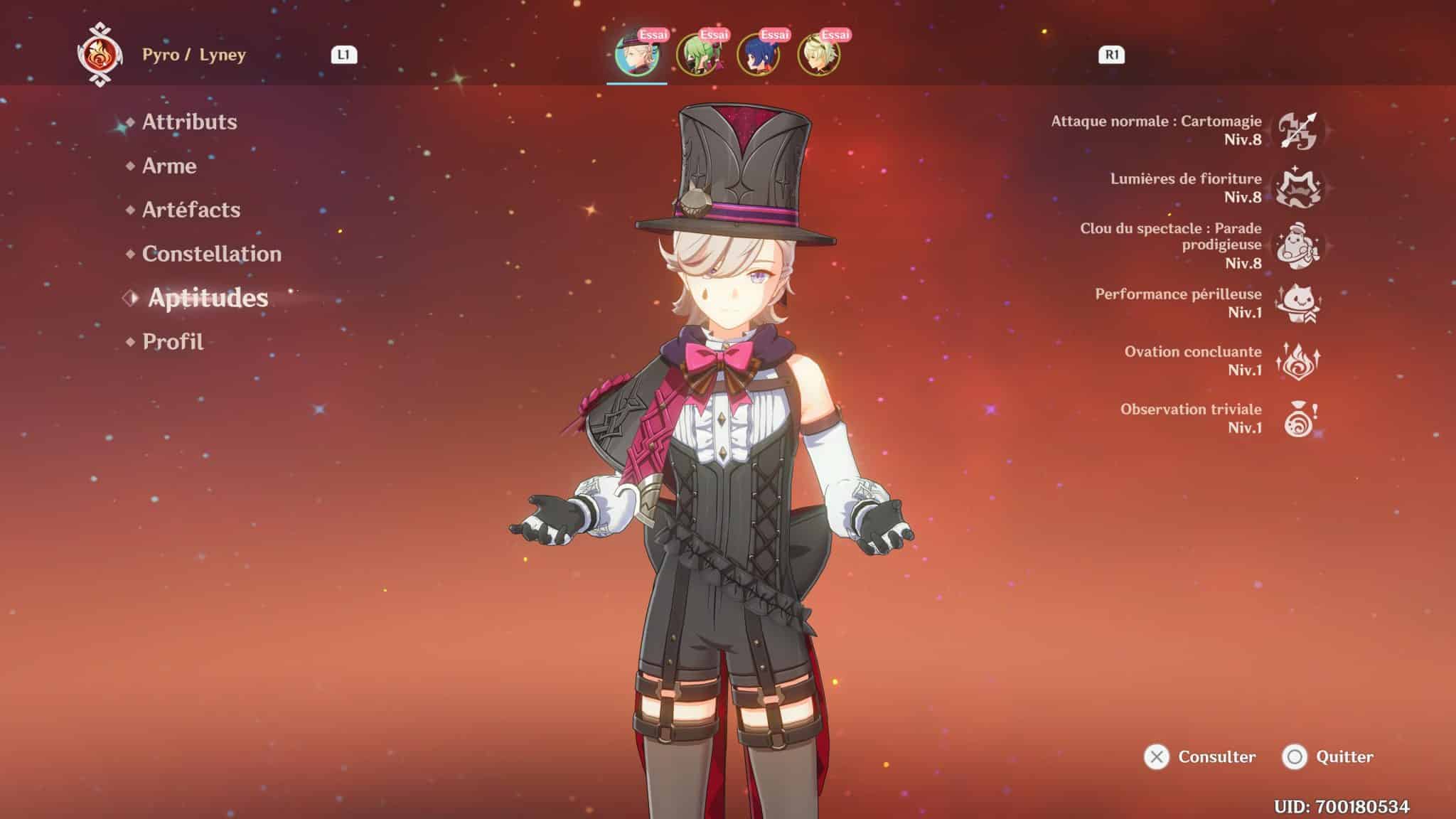 Lyney : Set, build, capacités, stats | Guide Genshin Impact