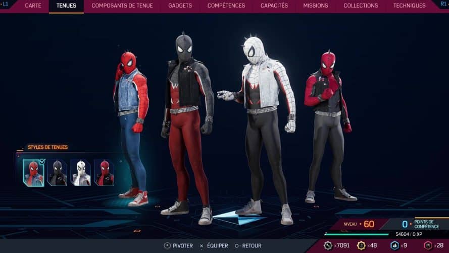 Tous les costumes de Peter, liste complète | Guide Marvel's Spider-Man 2