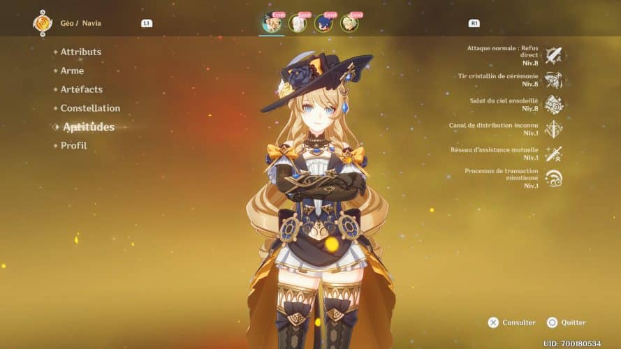 Navia : Set, build, capacités, stats | Guide Genshin Impact