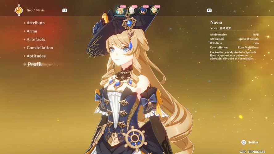 Navia : Set, build, capacités, stats | Guide Genshin Impact