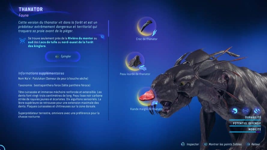 Trouver un Thanator (non enragé) | Avatar Frontiers of Pandora