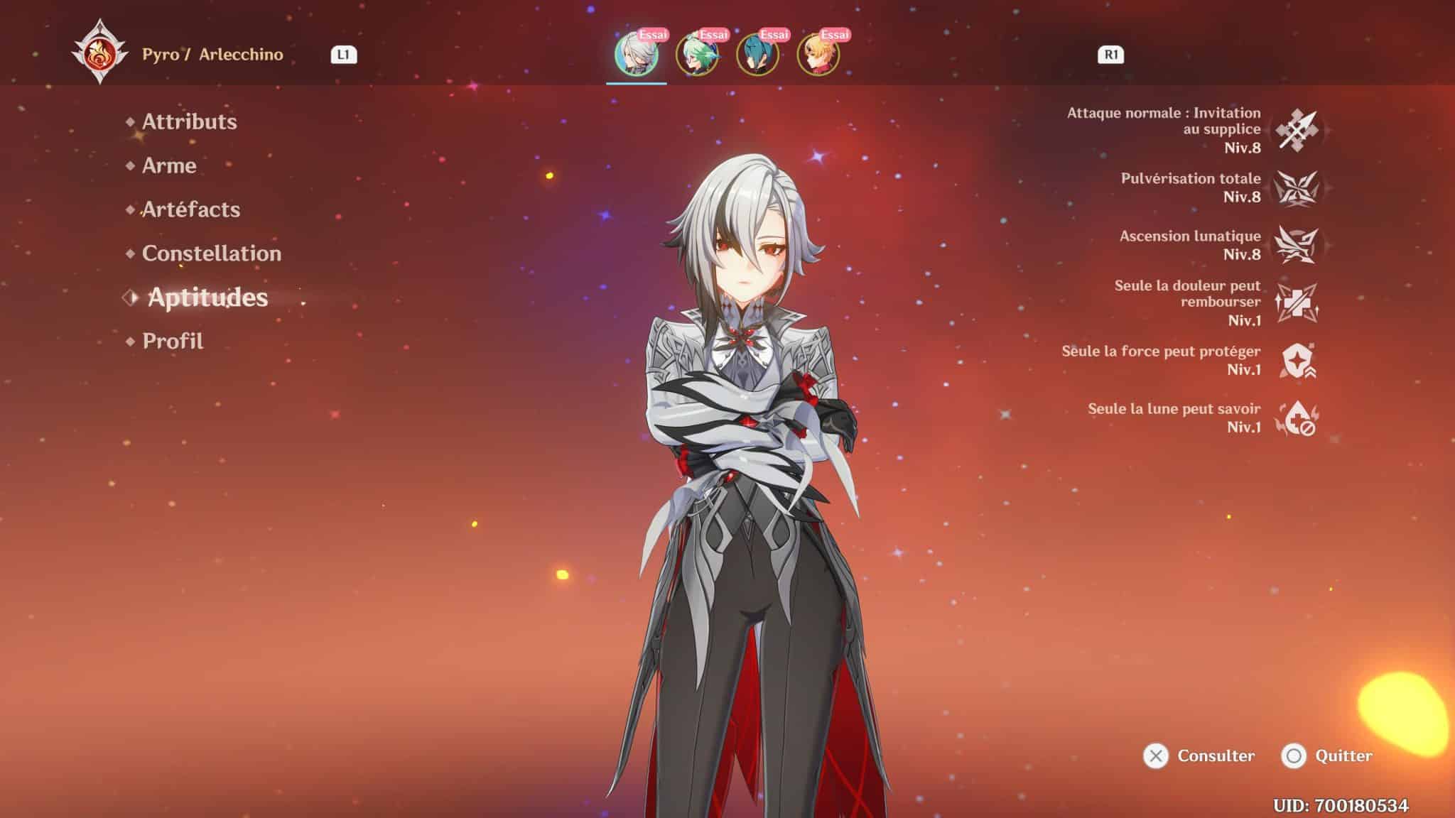 Arlecchino : Set, build, capacités, stats | Guide Genshin Impact