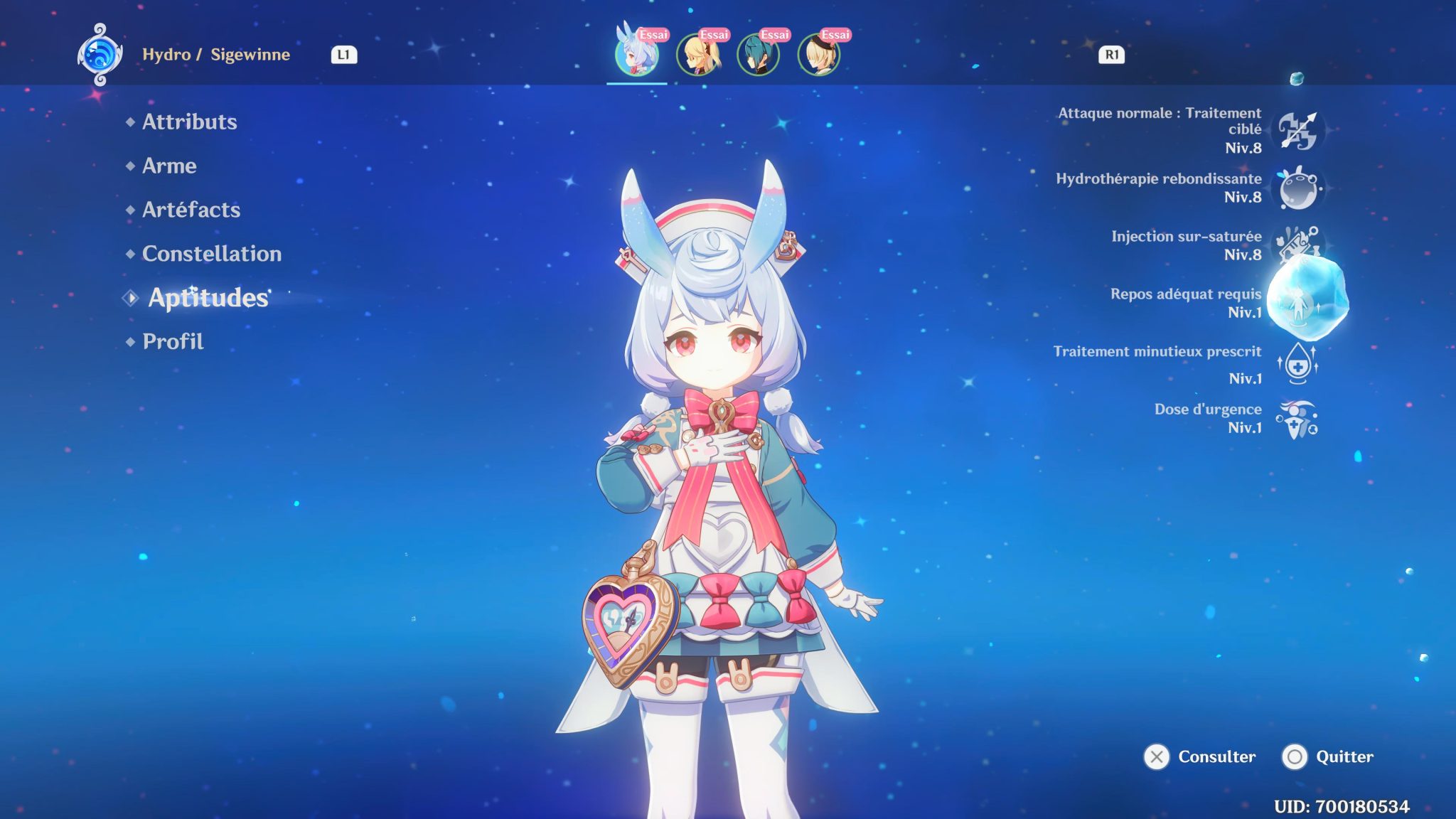 Sigewinne : Set, build, capacités, stats | Guide Genshin Impact