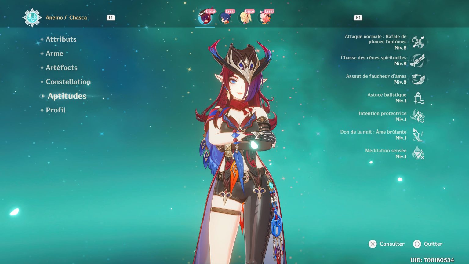 Chasca : Set, build, capacités, stats | Guide Genshin Impact