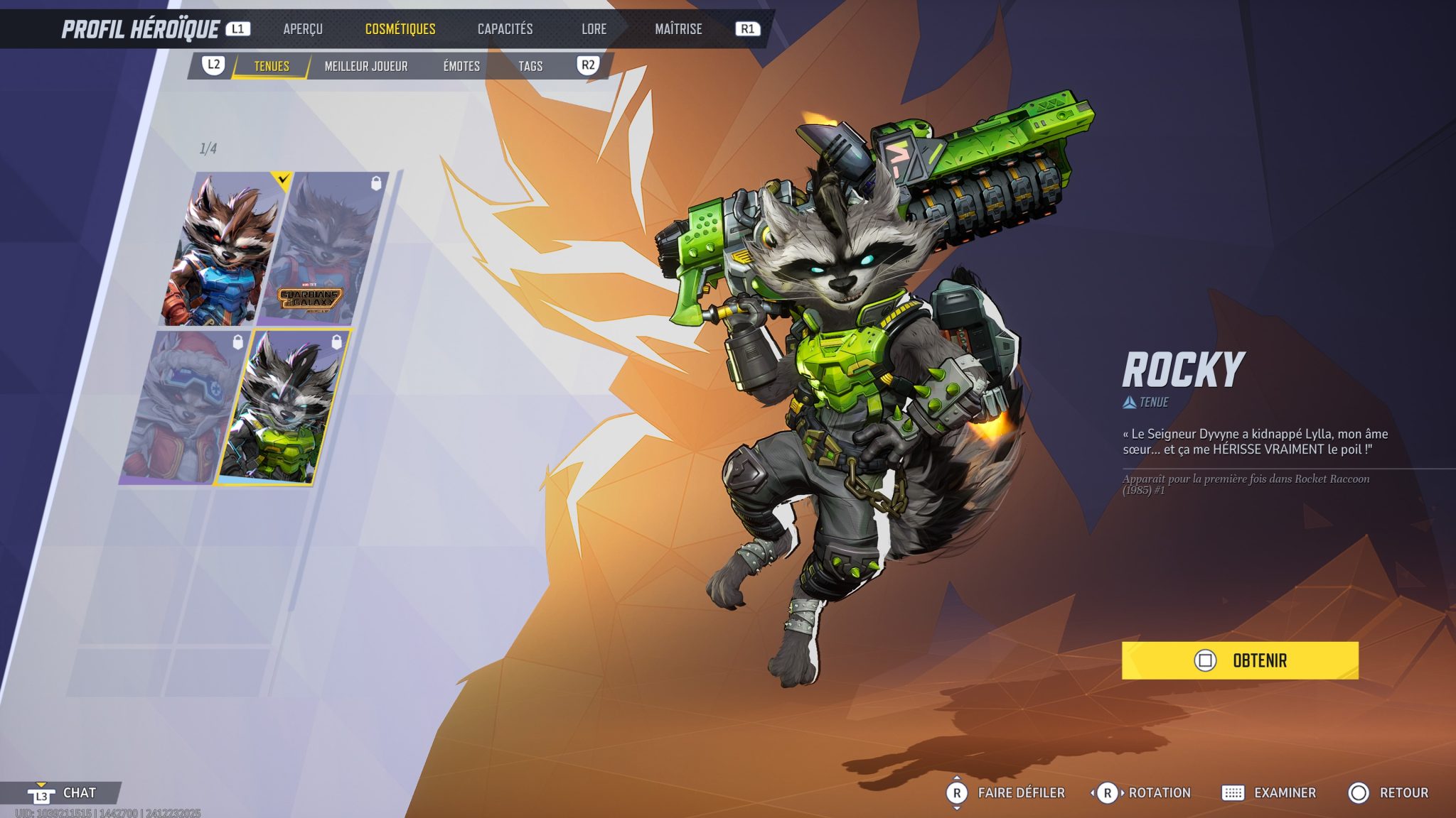 Rocket Raccoon : Capacités, stats, costumes | Guide Marvel Rivals