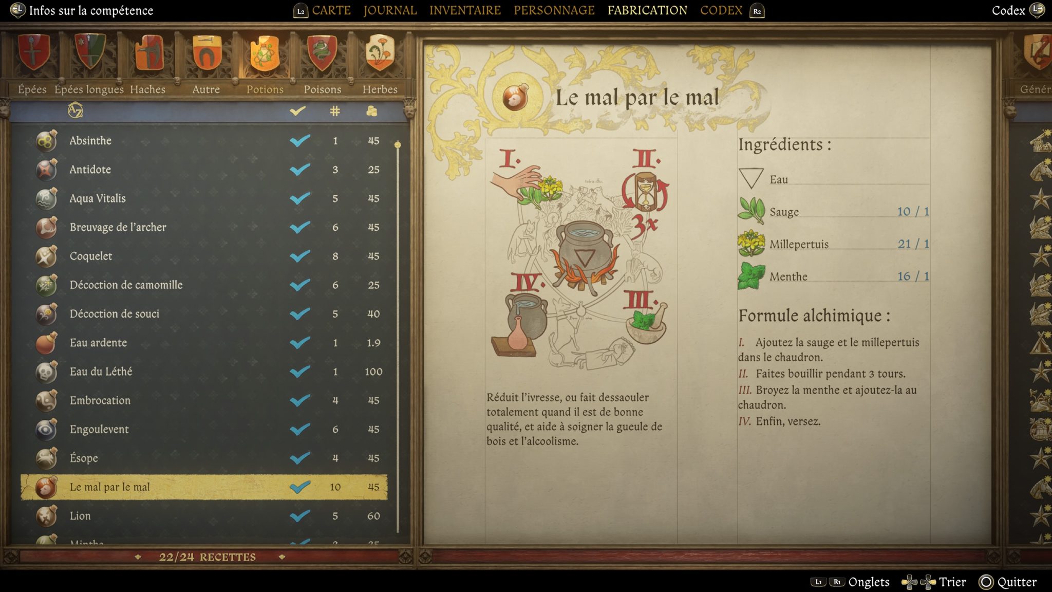 Toutes les recettes pour potions et munitions | Guide Kingdom Come ...