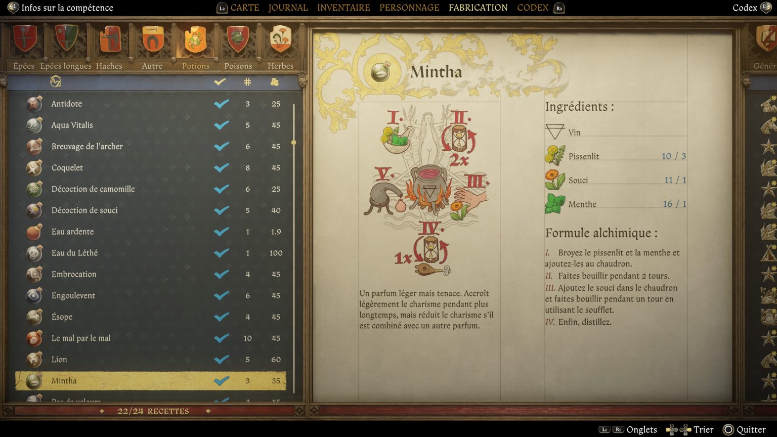 Toutes les recettes pour potions et munitions | Guide Kingdom Come ...