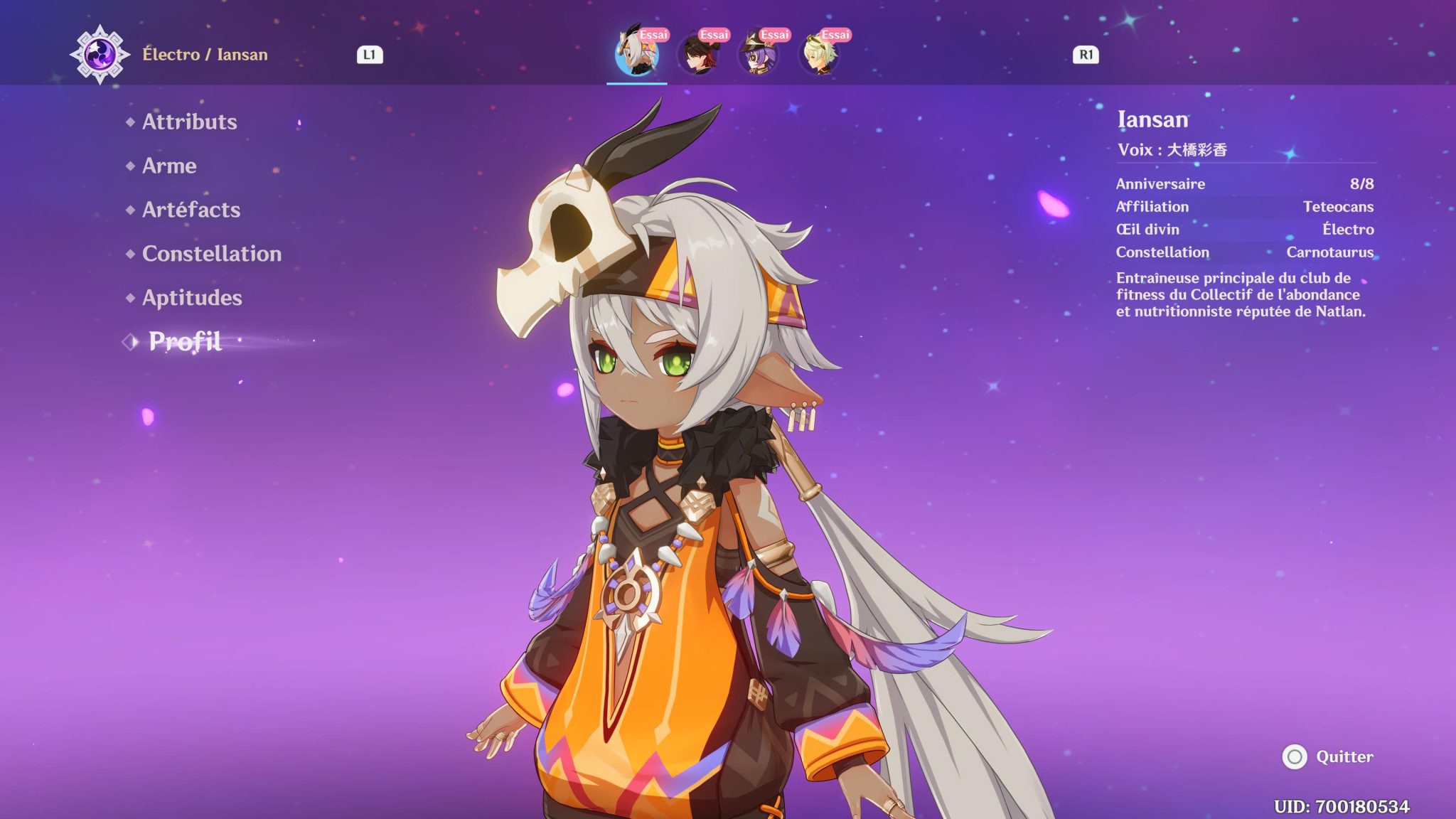 Iansan : Set, build, capacités, stats | Guide Genshin Impact