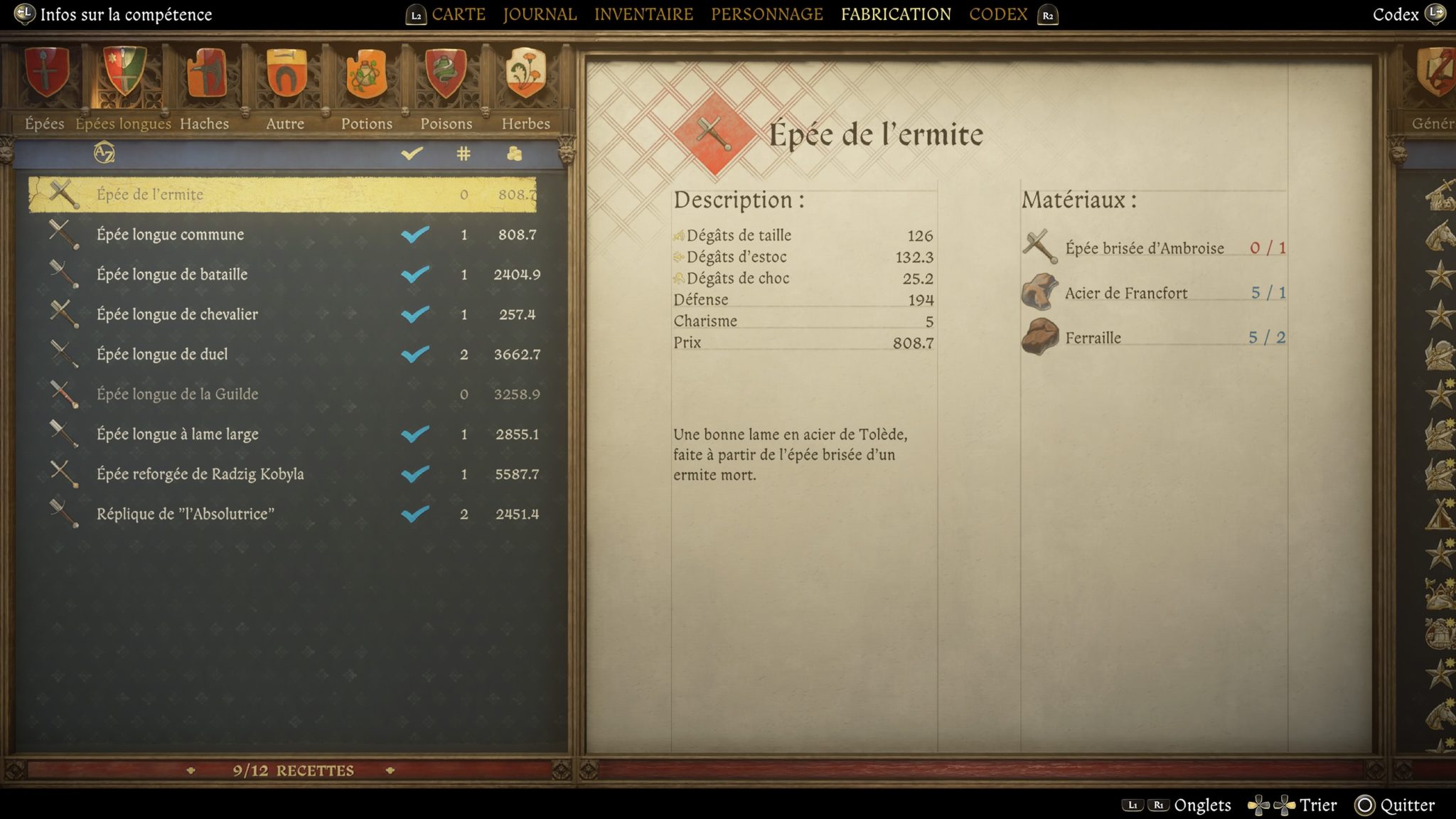 Toutes les esquisses de forgeron | Guide Kingdom Come Deliverance II