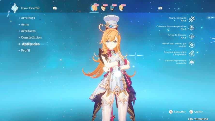 Escoffier : Set, build, capacités, stats | Guide Genshin Impact