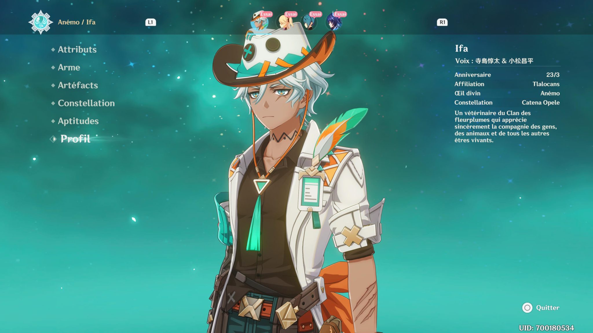 Ifa : Set, build, capacités, stats | Guide Genshin Impact