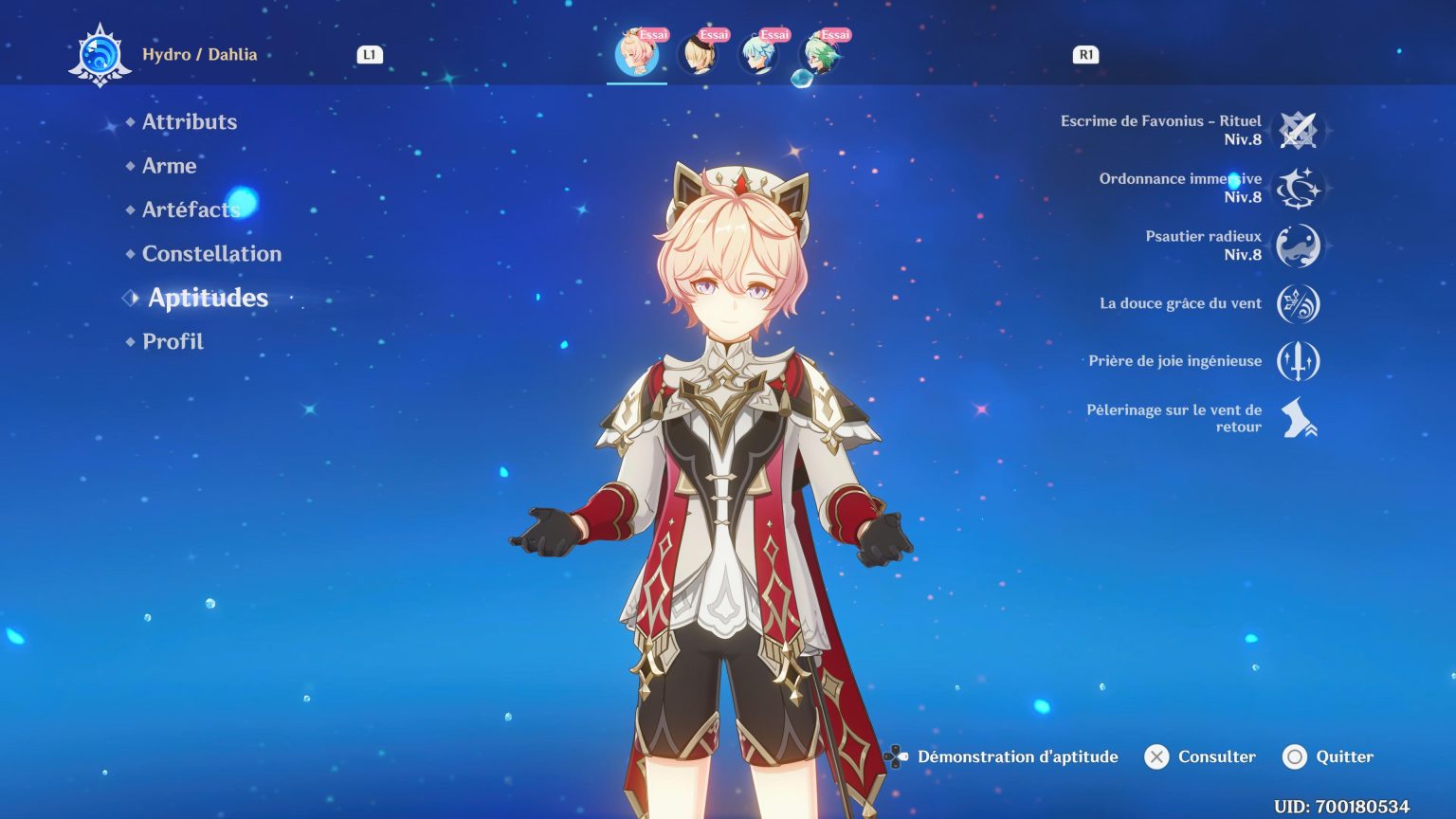 Dahlia : Set, build, capacités, stats | Guide Genshin Impact