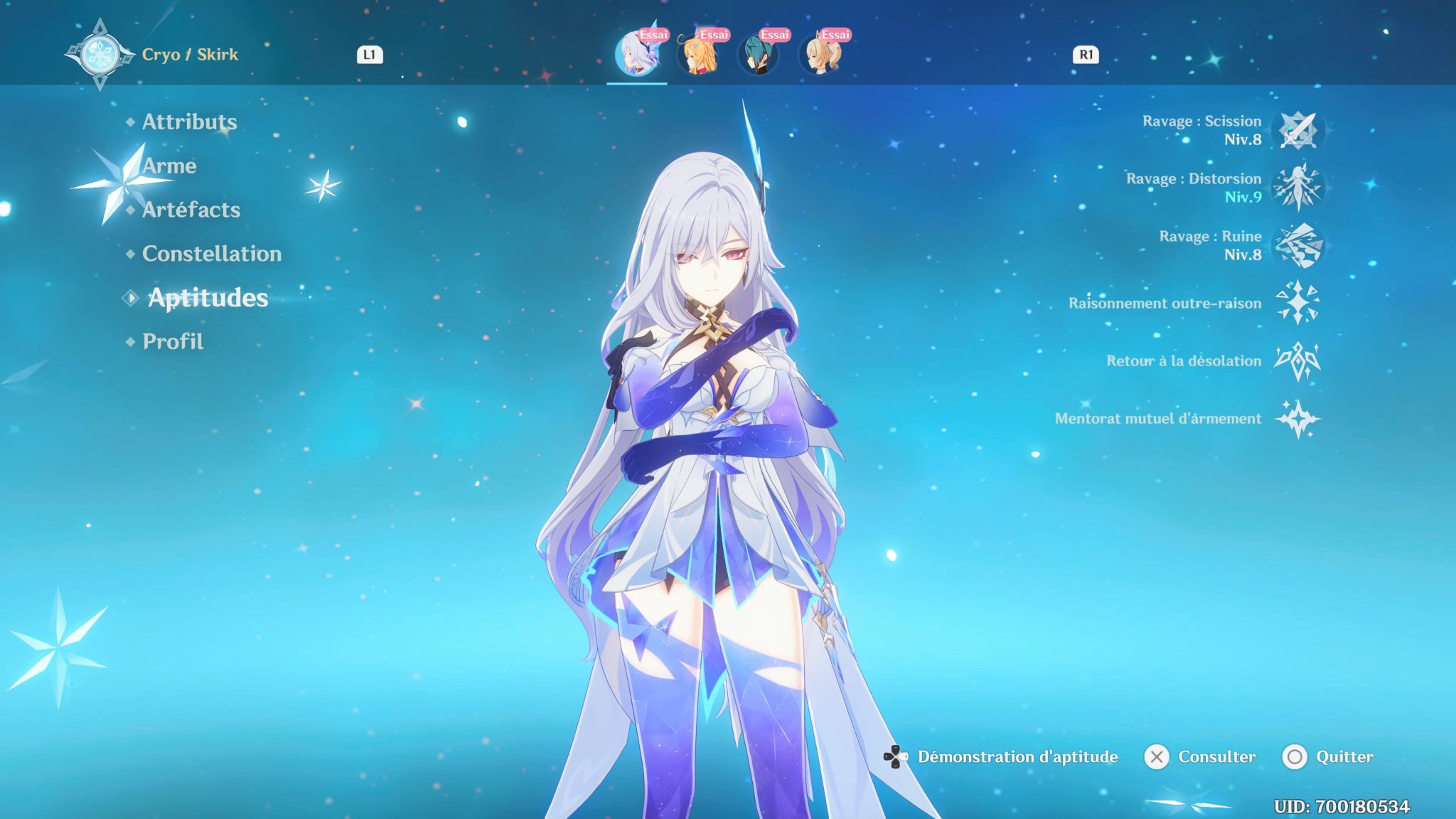 Skirk : Set, build, capacités, stats | Guide Genshin Impact