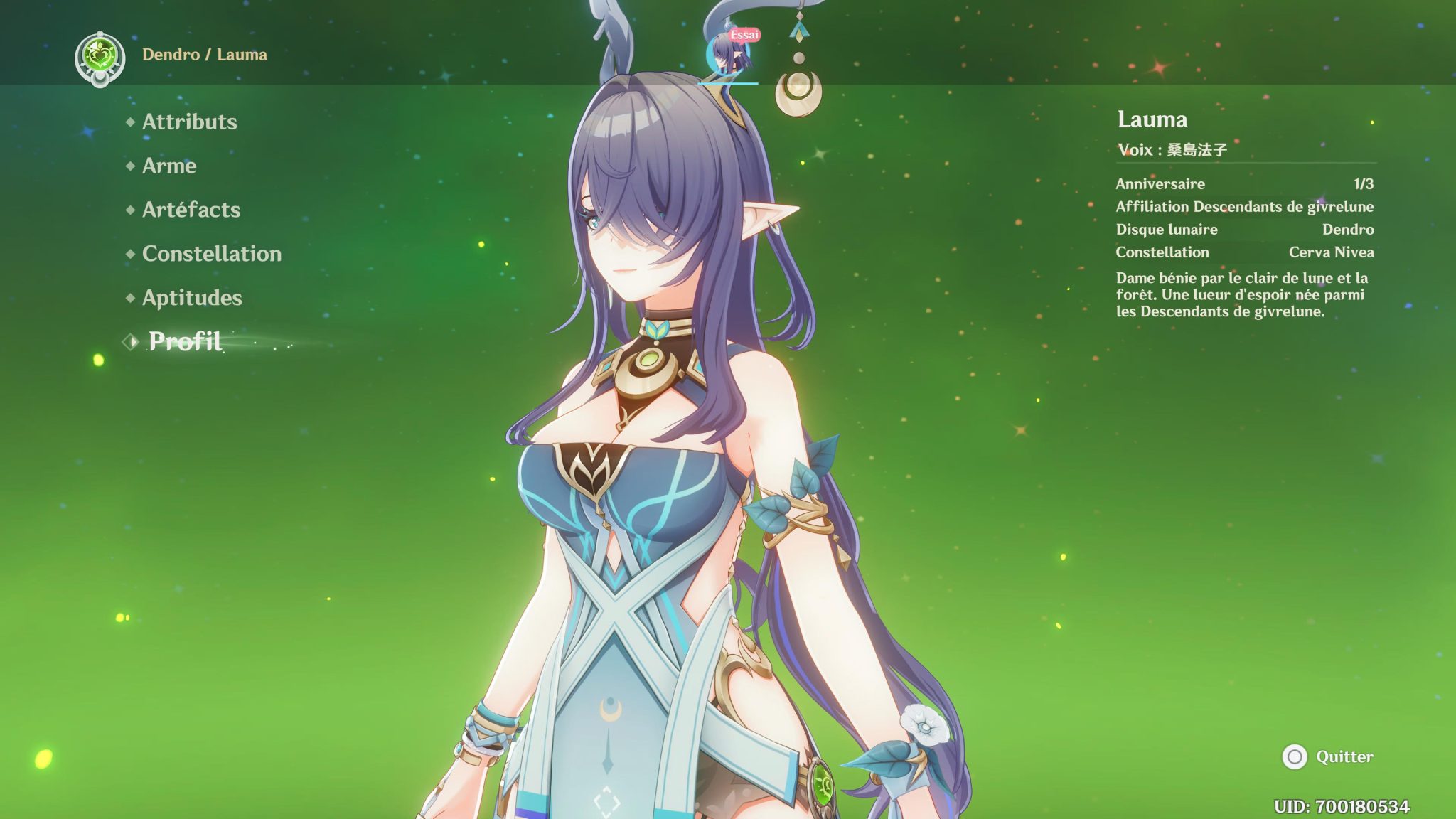 Lauma : Set, build, capacités, stats | Guide Genshin Impact