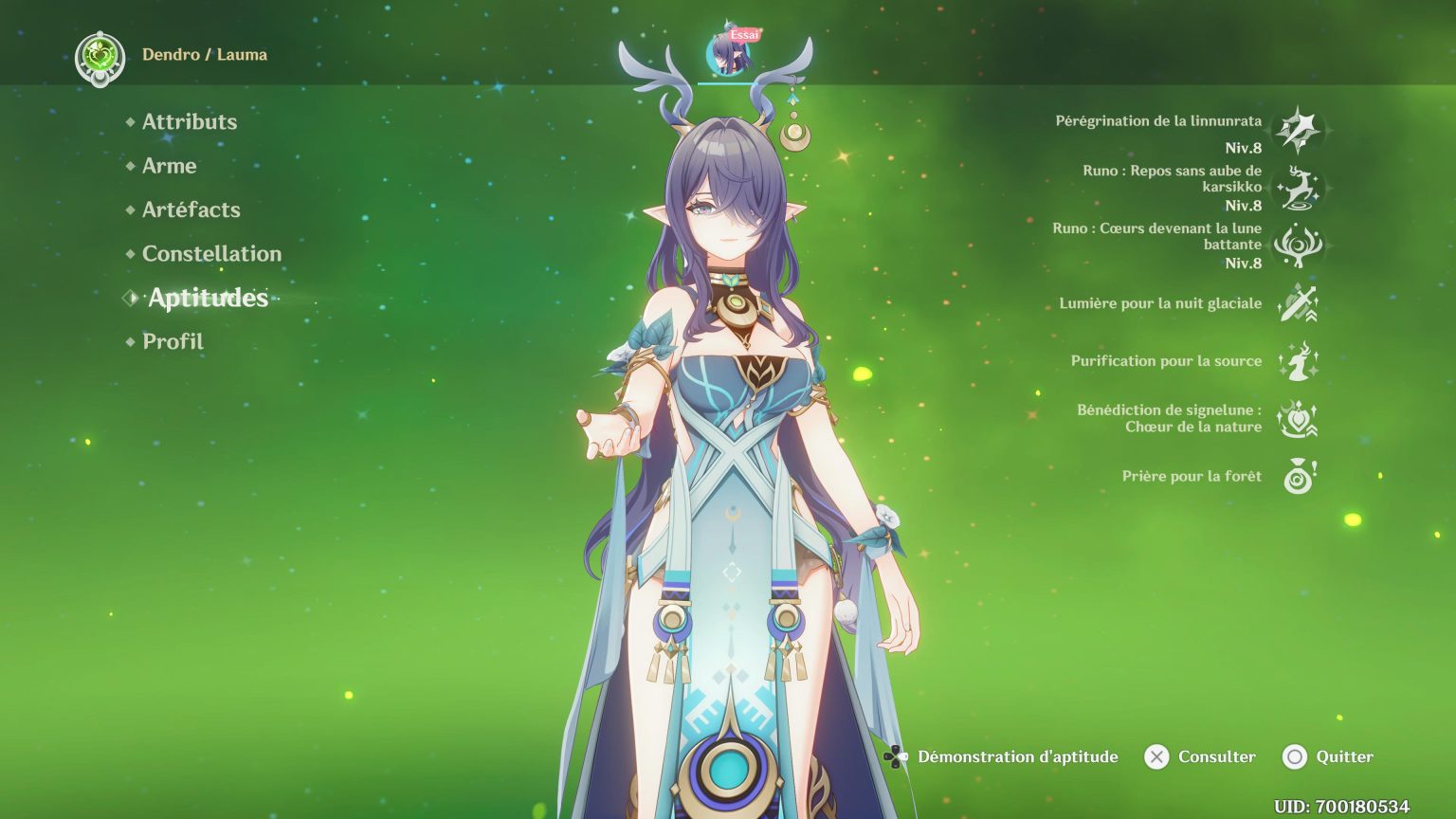 Lauma : Set, build, capacités, stats | Guide Genshin Impact