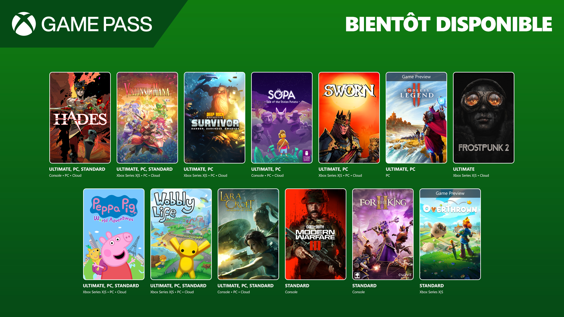 Xbox Game Pass : Hades, Visions of Mana, Endless Legend 2 et plein d ...