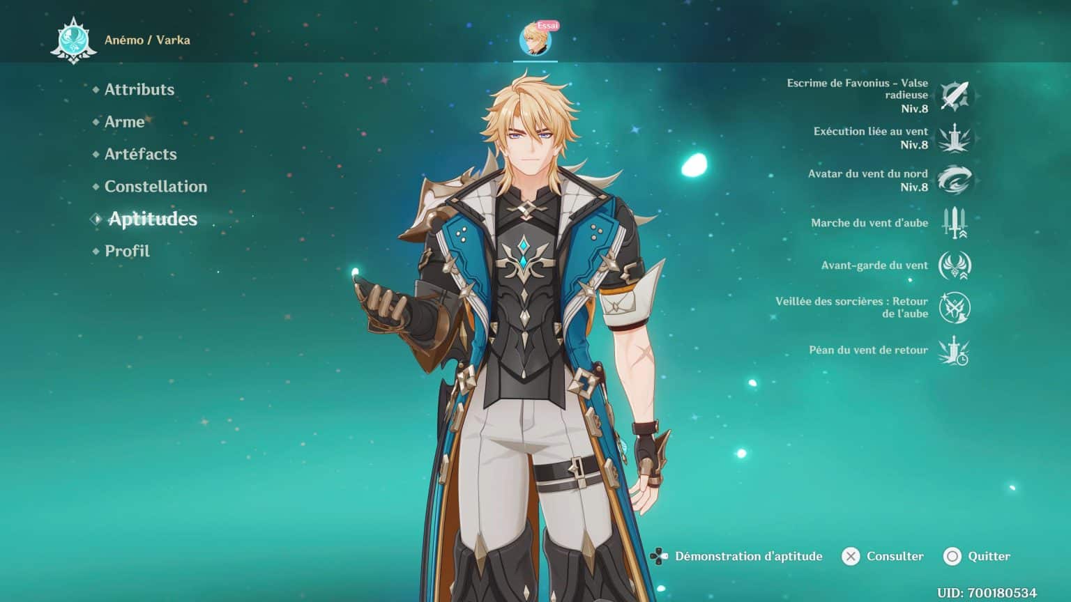 Varka : Set, build, capacités, stats | Guide Genshin Impact